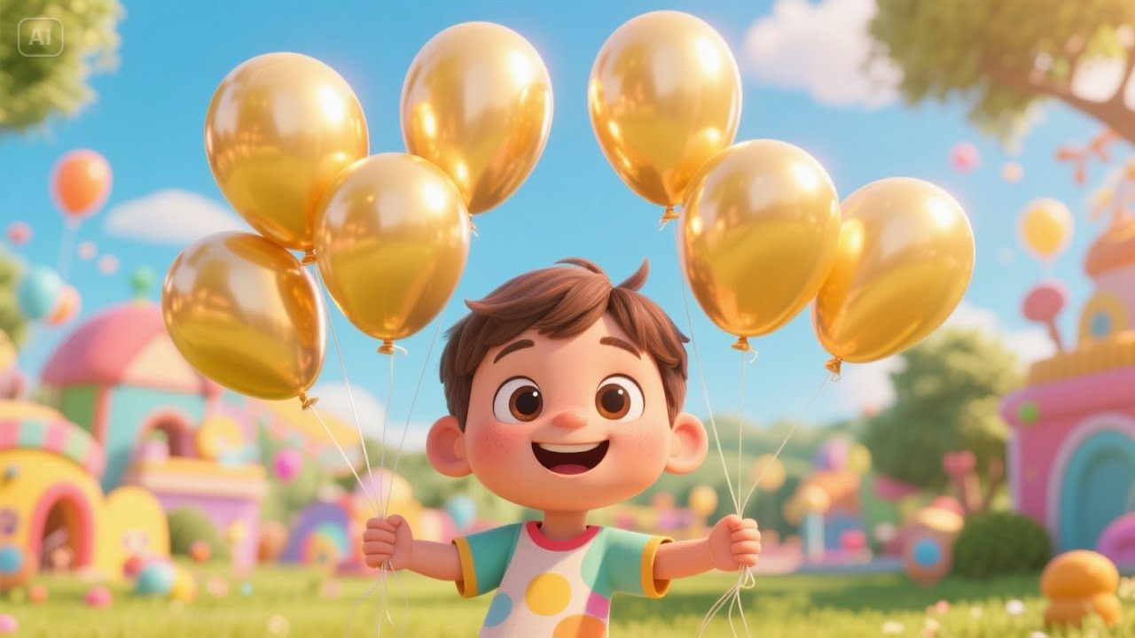 Count the Balloons Flying Away | Fun Balloon Song for Kids | Colorful ...