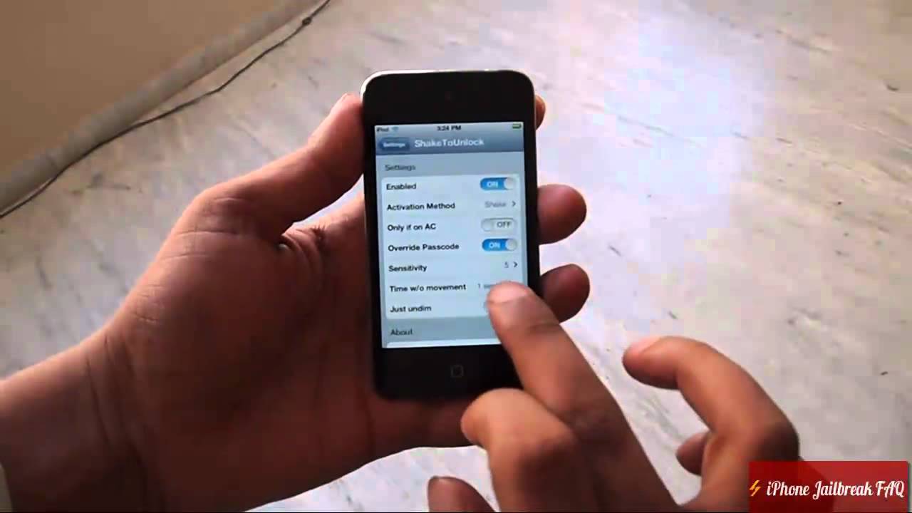 ShakeToPlay cydia app to unlock iPhone with shake gesture - YouTube
