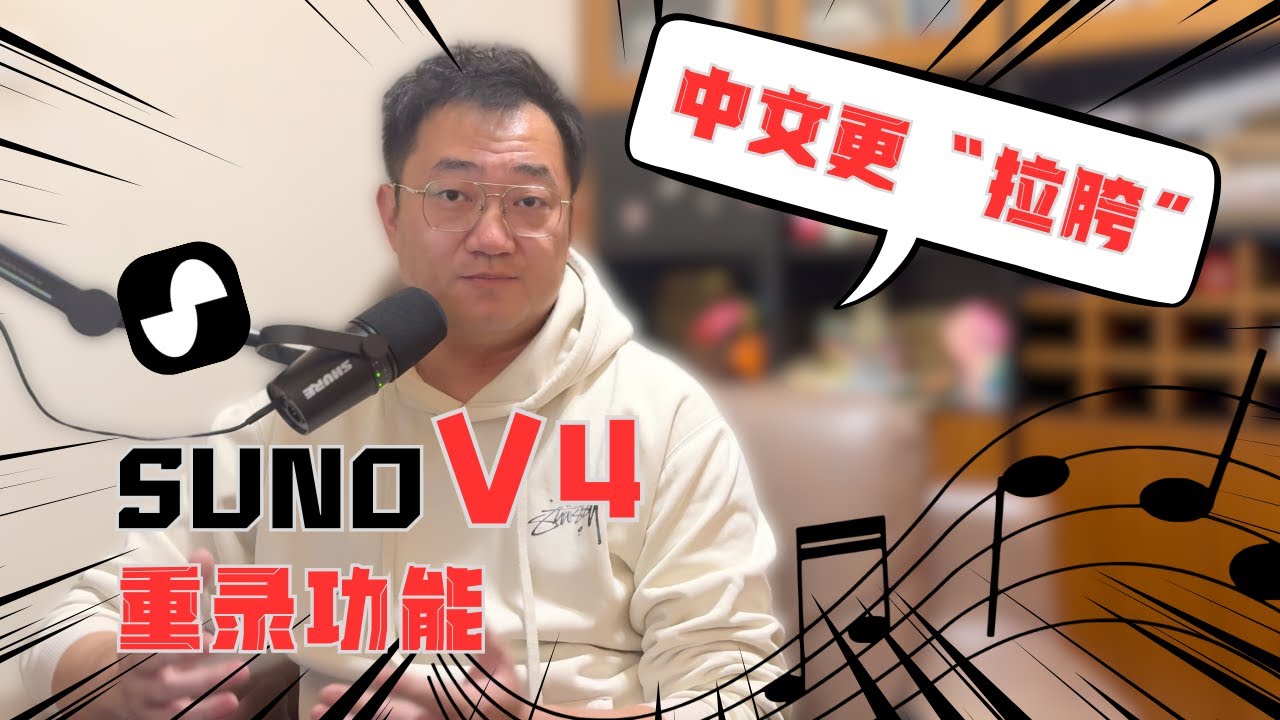 Suno V4重录功能：中文更“拉胯” | AI音乐 | suno v4 | remaster | 音乐创作 - YouTube