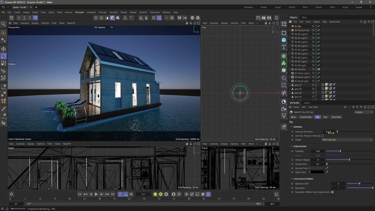 REDSHIFT - Lezione 14 - Render Esterno, Spigoli, Giorno e Notte, Nebbia ...
