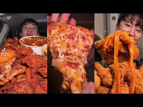 TIKTOK Mukbang Compilation | Dave's Hot chicken Buldak, Chillies & More! 🔥🍜