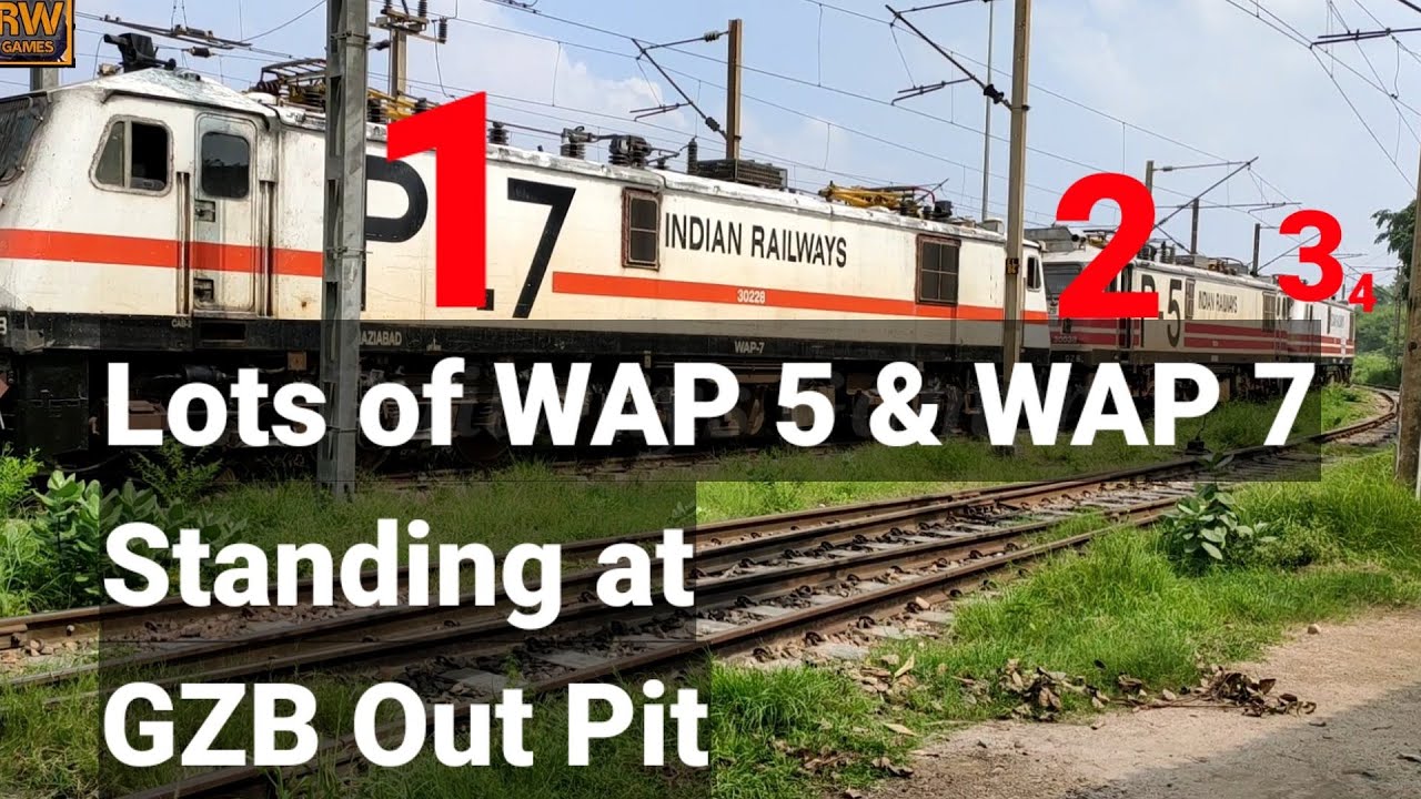 Lots of WAP 5 & WAP 7 Standing at Ghaziabad Out pit #wap #loco - YouTube
