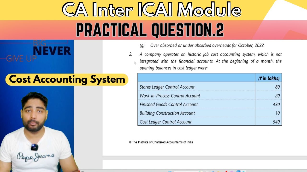Question.2 ICAI Module | CA Inter Cost Accounting System # ...