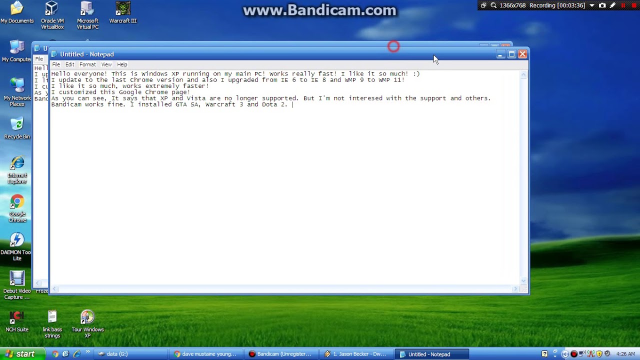 Windows XP running on my HP laptop. - YouTube