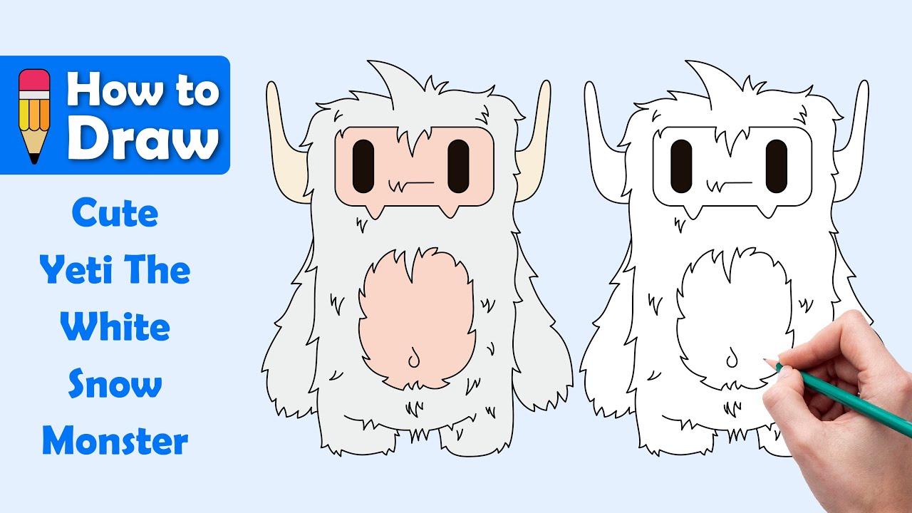 🖍️ How to Draw a Cute Yeti! 🐾 | Easy Step-by-Step Tutorial! #YetiArt # ...