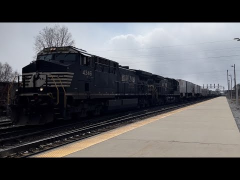 NS 28X w/ NS 4346 & NS 4182 passing through Elkhart, Indiana - YouTube