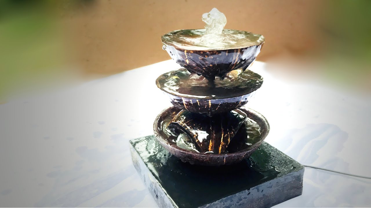 Cocoanut shell Amazing Tabletop Water Fountain | DIY Awesome Cocoanut ...