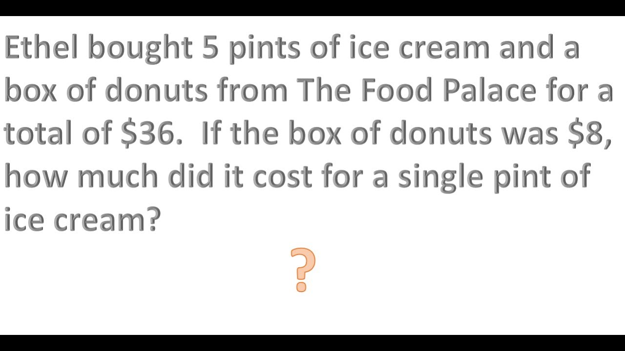 Algebra Word Problem - YouTube