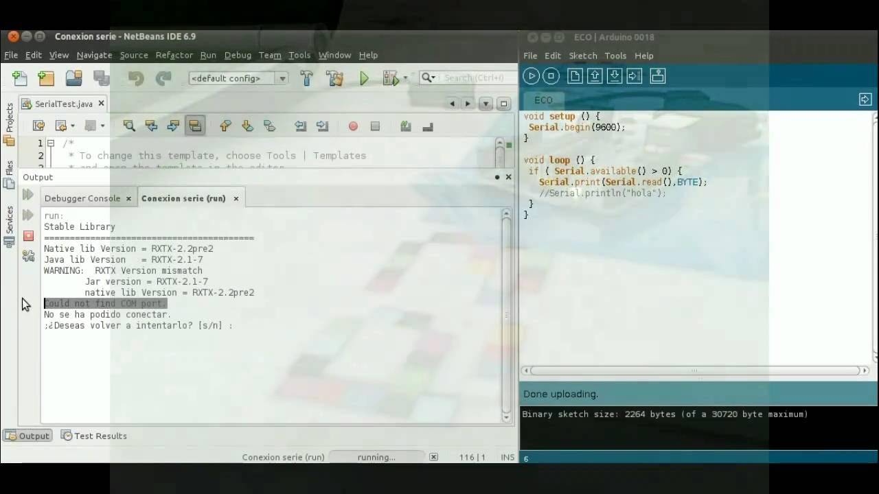 Conexión serie entre Arduino y Java (Eco) - YouTube
