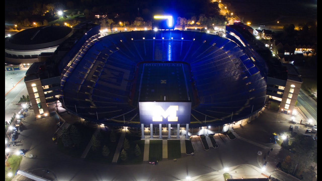 MGOBLUE Michigan Stadium Night Drone Clip - YouTube