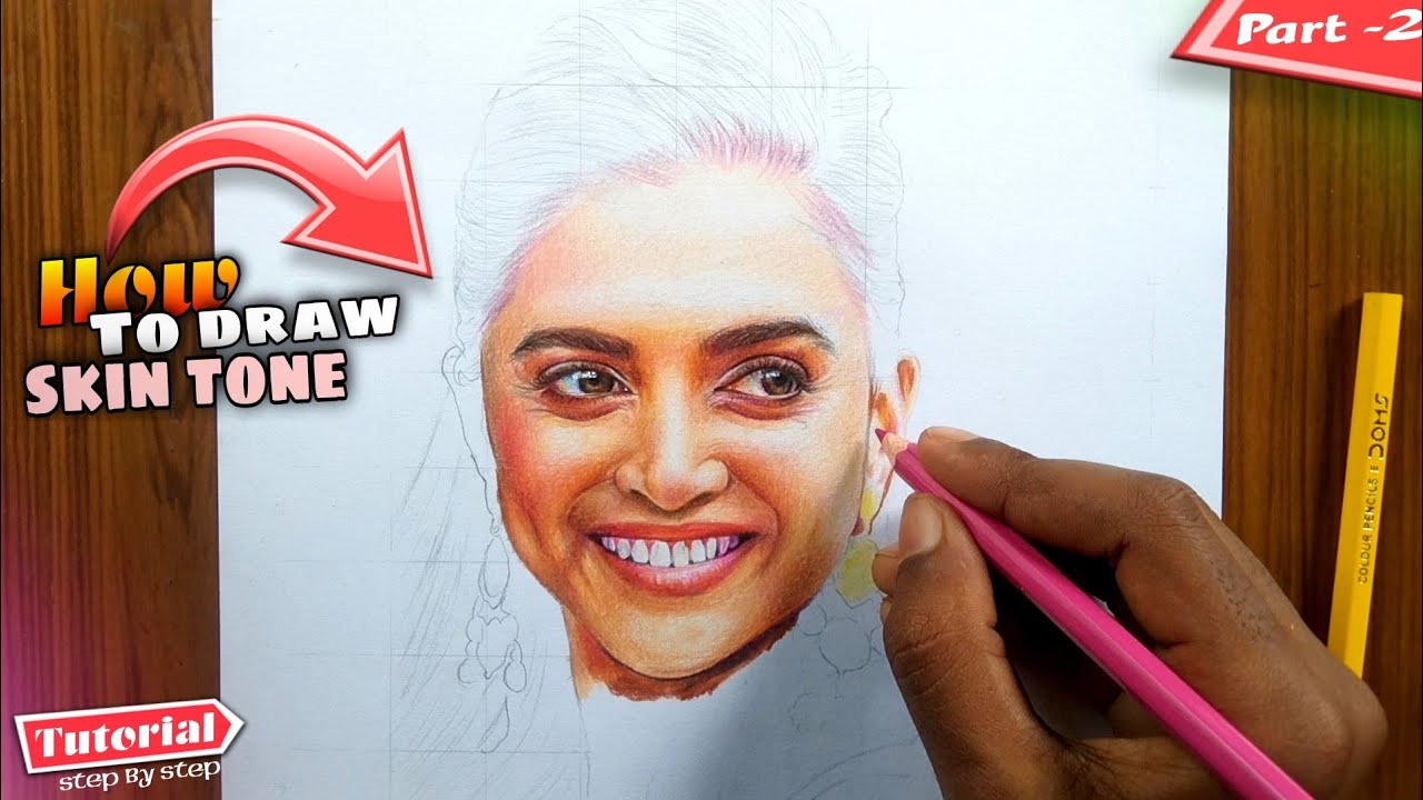 How to draw skin tone with Doms 24 colour pencil? Drawing for Art ...