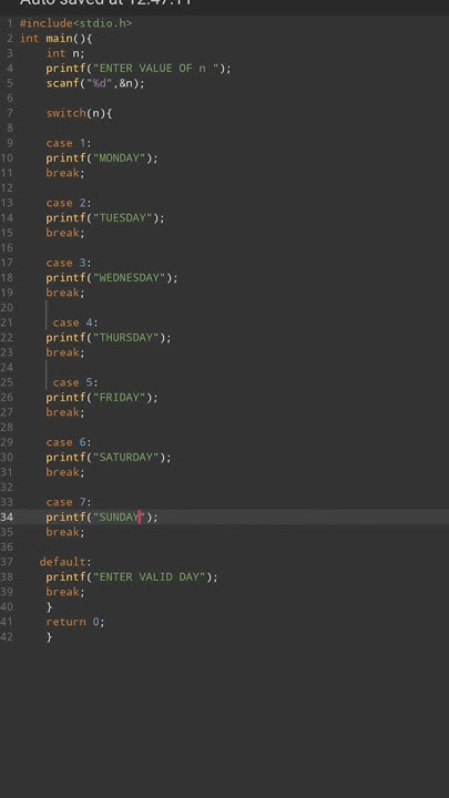 All Day S Print Using Switch Case In C Language Coding Clanguage Coder Youtube
