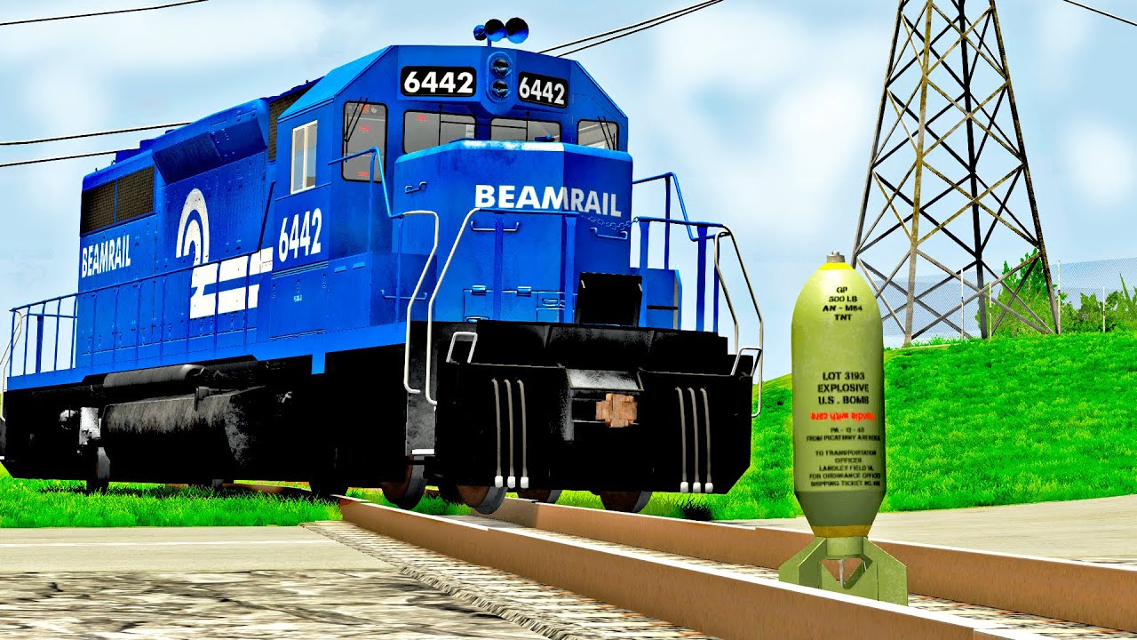 Trains vs NUCLEAR BOMB– BeamNG.Drive - YouTube