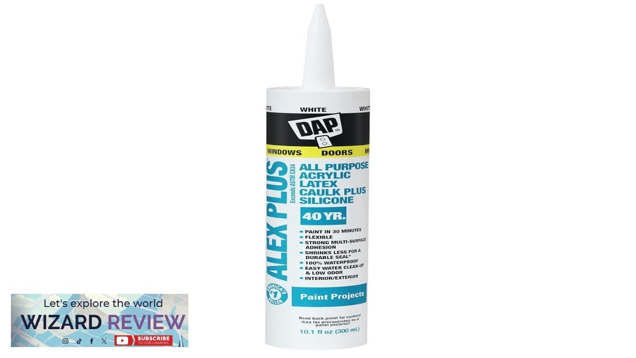 DAP INC 18152 10.1oz White Alex Plus Acrylic Latex Caulk with Silicone ...