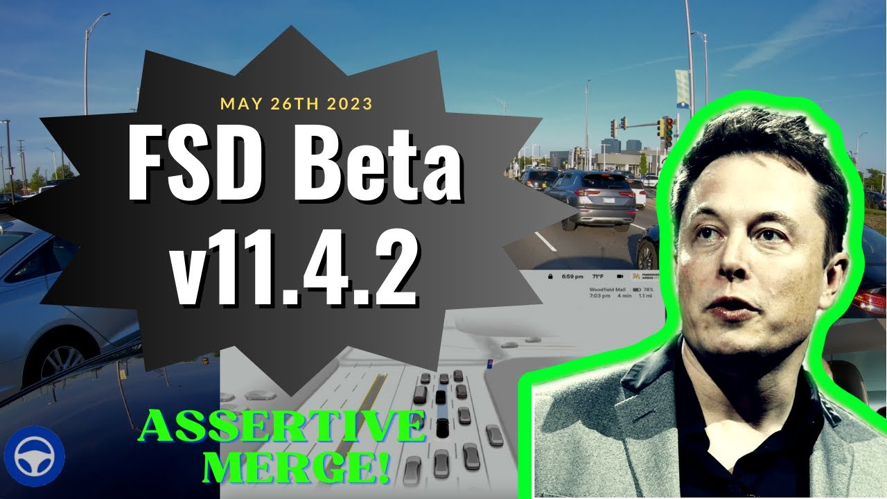 FSD Beta v11.4.2 Merges FLAWLESSLY on City Street But Runs Stop Sign and Stops in Intersection ...