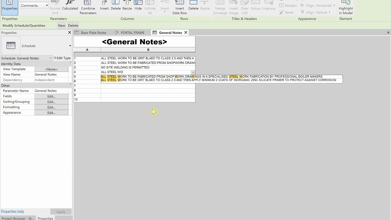 General Steel Notes Revit YouTube General Steel Notes Revit YouTube