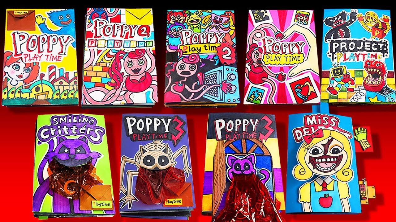 Poppy Playtime Game Book Collection💀😺😈 (Part 1 ~ 8) - YouTube