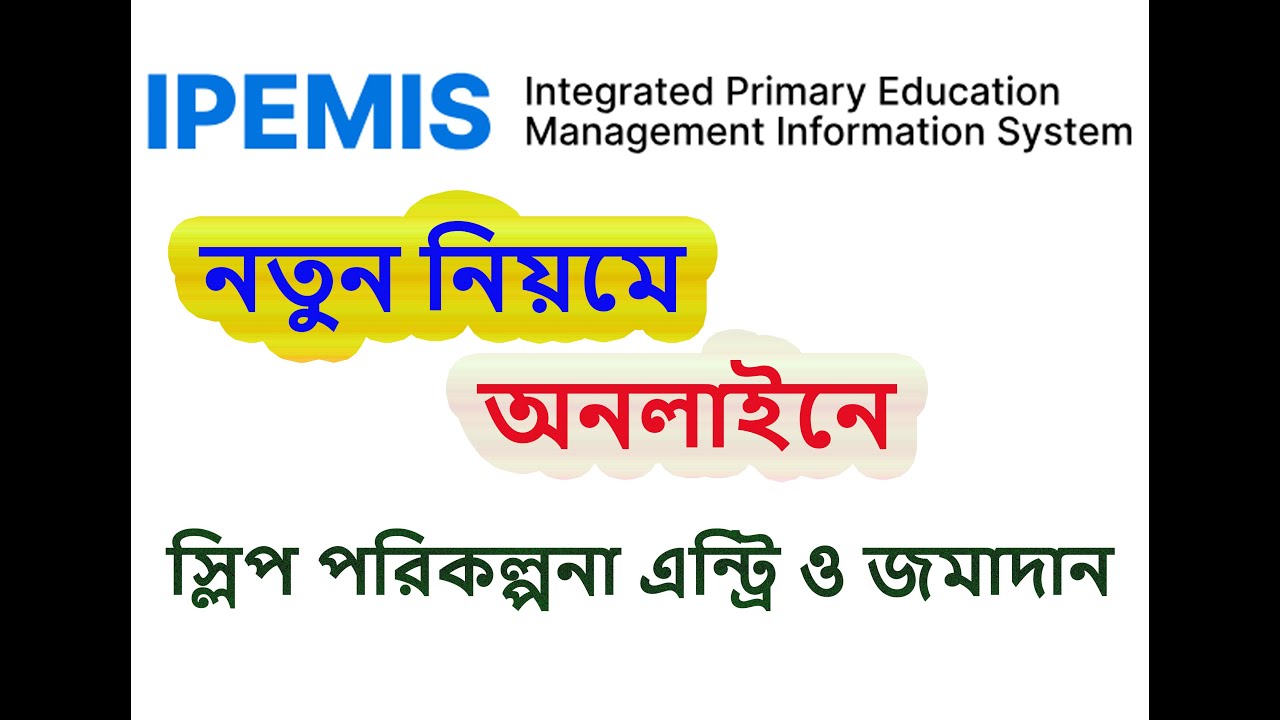 অনলাইনে স্লিপ প্লান How to entry slip plan in IPEMIS - YouTube