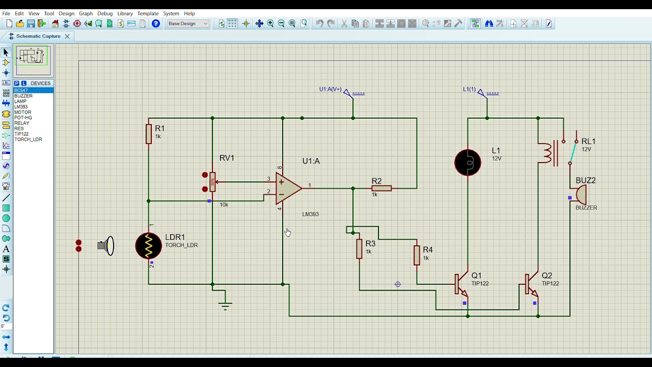 Simulation of Laser based security system using Proteus - YouTube