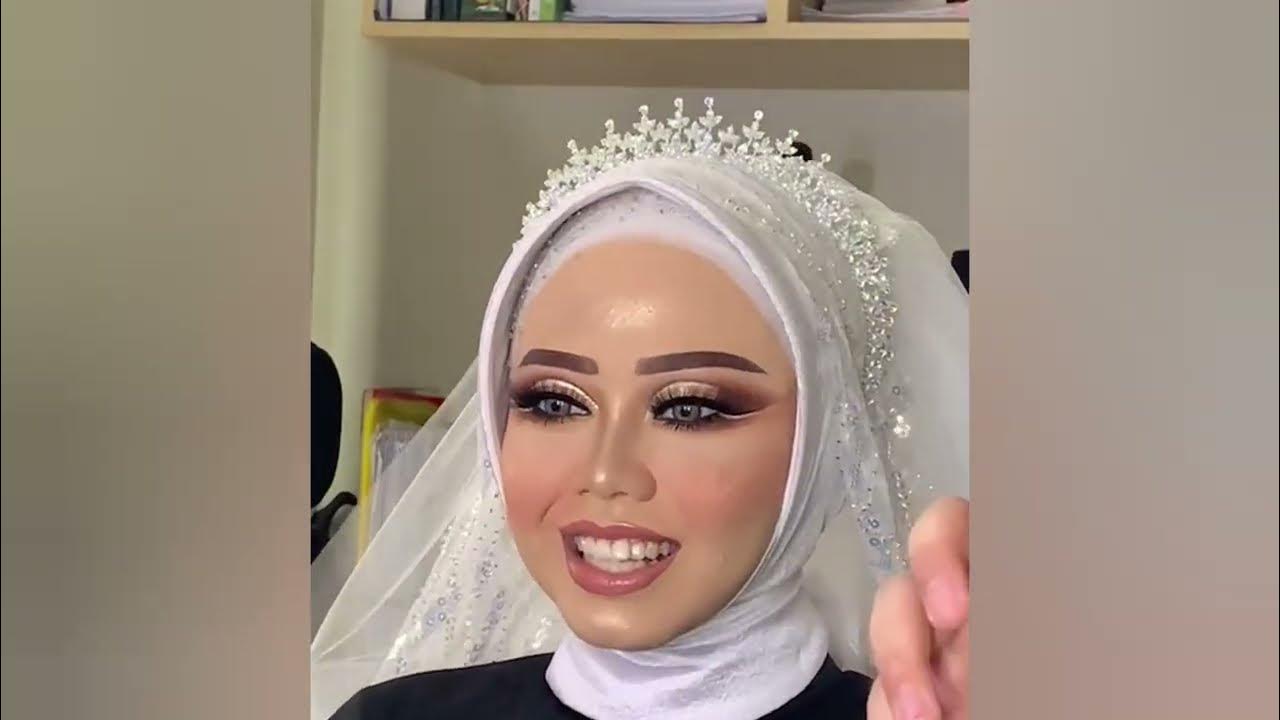CARA APLIKASI LIPSTIK DAN HIJAB PENGANTIN KHADIJAH AZZAHRA MAKEUP - YouTube