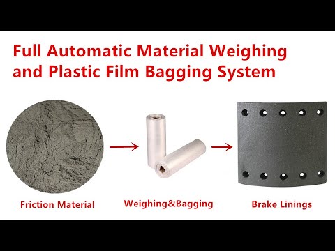 Brake Lining Friction Material Weighing and Bagging System - YouTube