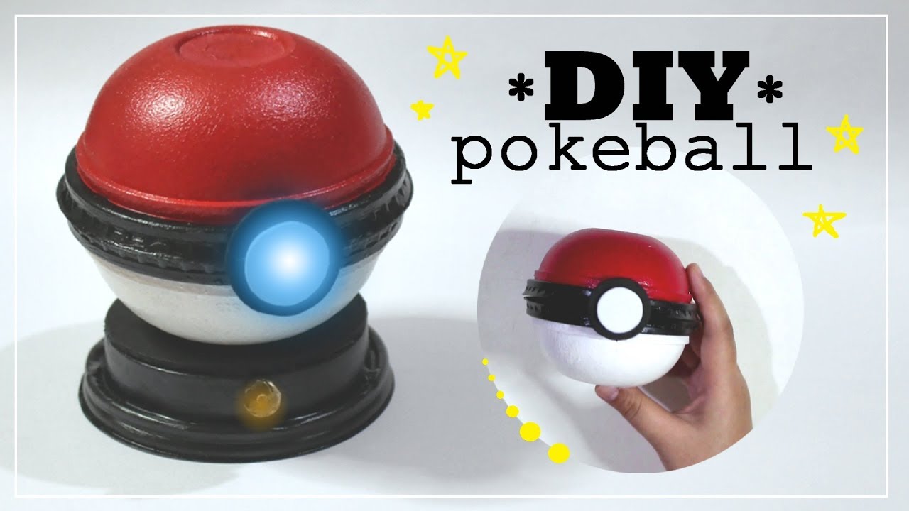 DIY Pokeball using Recycled Materials 🌱 Great for Cosplay and CUTE room ...