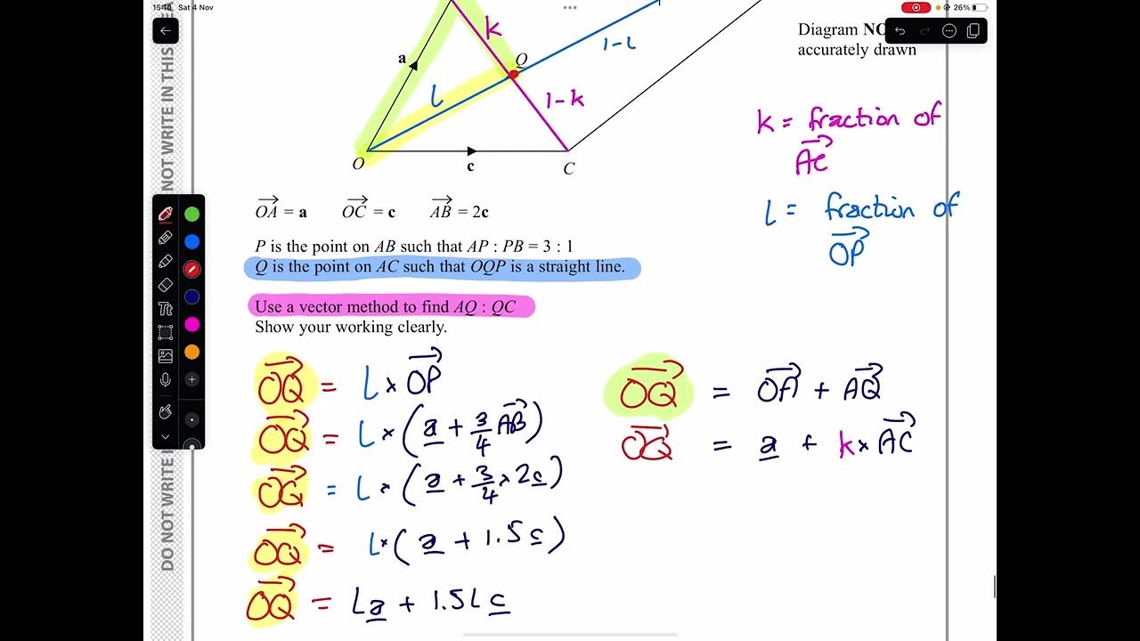 IGCSE June 2019 Paper 1HR Question 24 Maths Mathematics Math Vectors Finding Unknown Ratio - YouTube