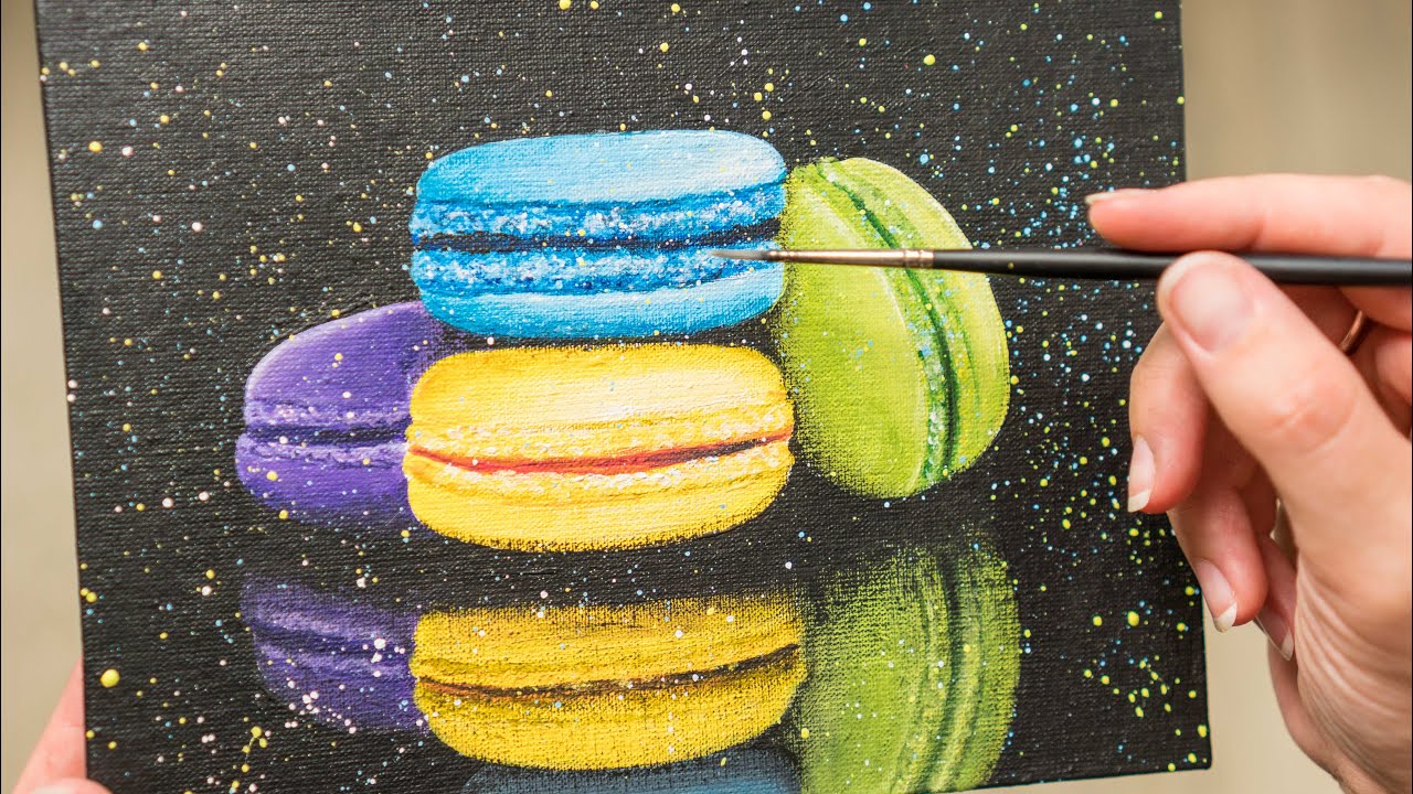 Multicolored macarons cookies - Acrylic painting / Homemade ...