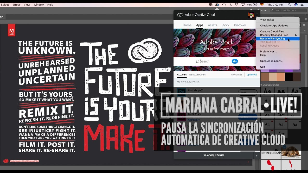 Tutorial: Cómo poner en Pausa la Sincronización de Creative Cloud - YouTube