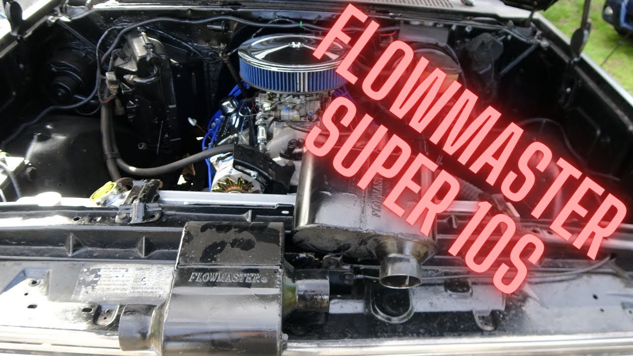 flowmaster super 10s stock small block chevy 350 - YouTube