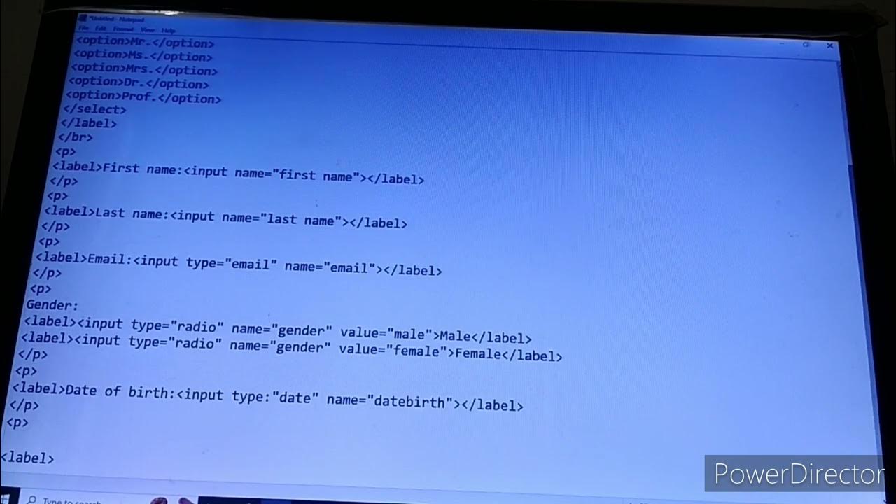 kaise bnaye form html me|| how to make reg.form - YouTube