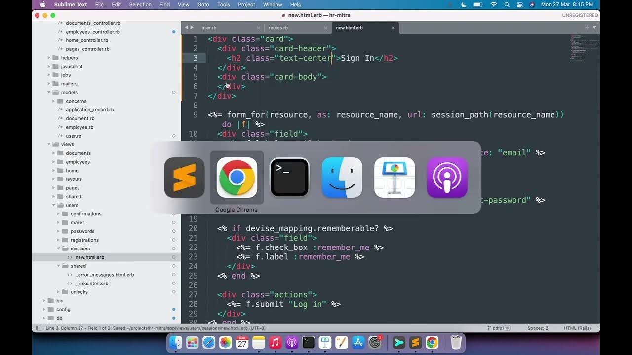 Customizing devise signin page using bootstrap - हिंदी में - YouTube