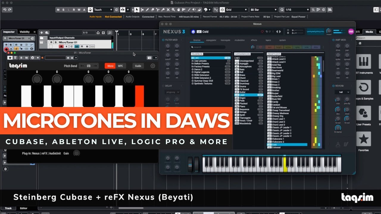 Playing Microtones in Cubase + Nexus, Ableton Live + Serum, Logic Pro ...