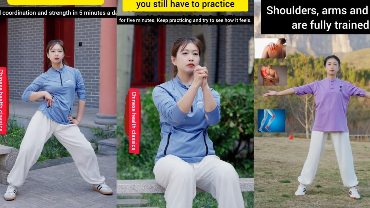 Baduanjin arm swing exercise | Shoulders, Arms and legs are fully trained | Qi Gong | Taichi ...