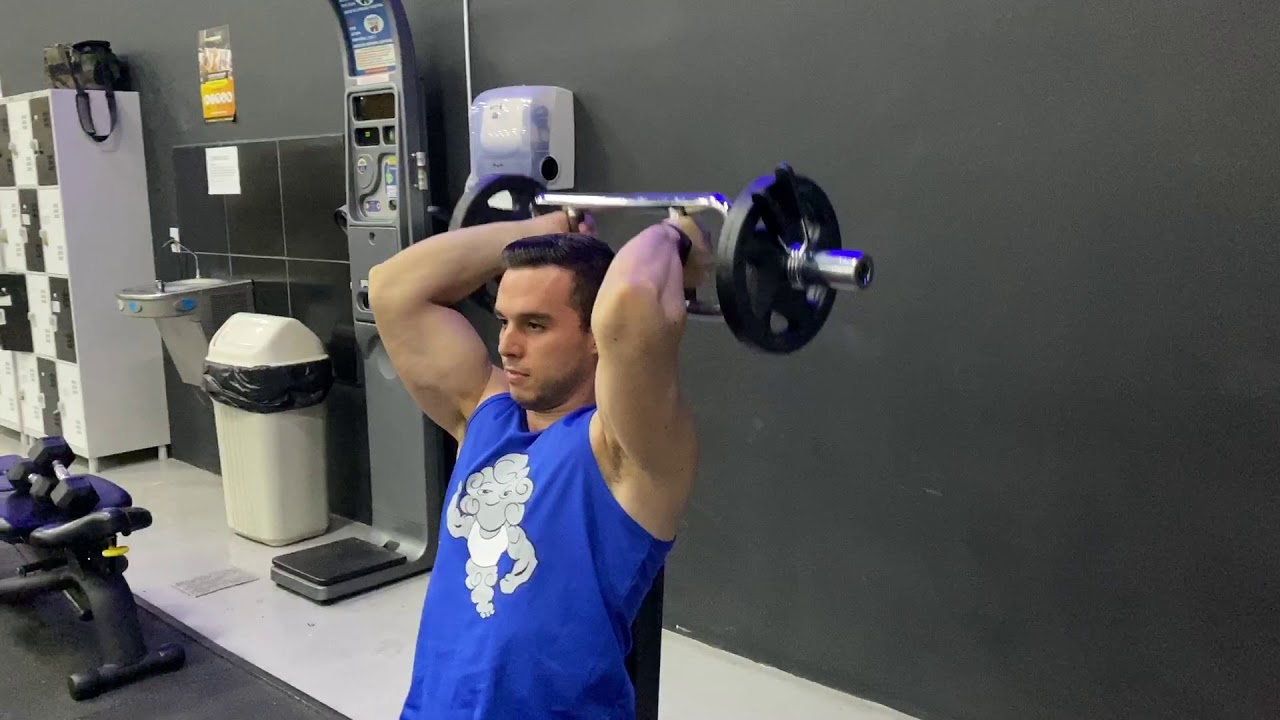 Tríceps Francês Sentado (Barra H) - YouTube
