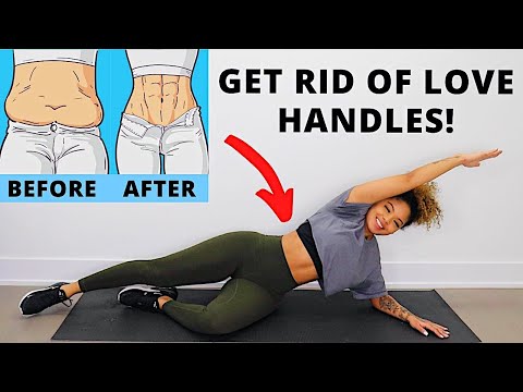 BEST EXERCISES TO GET RID OF LOVE HANDLES // NO EQUIPMENT