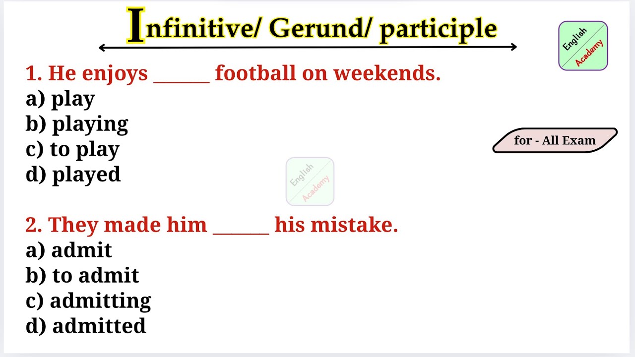 Non finite verbs (infinitive /gerund /participle) # ...