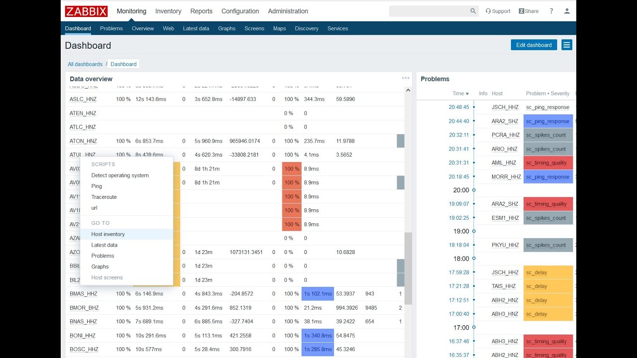 SeisComP qulity control data in Zabbix - YouTube
