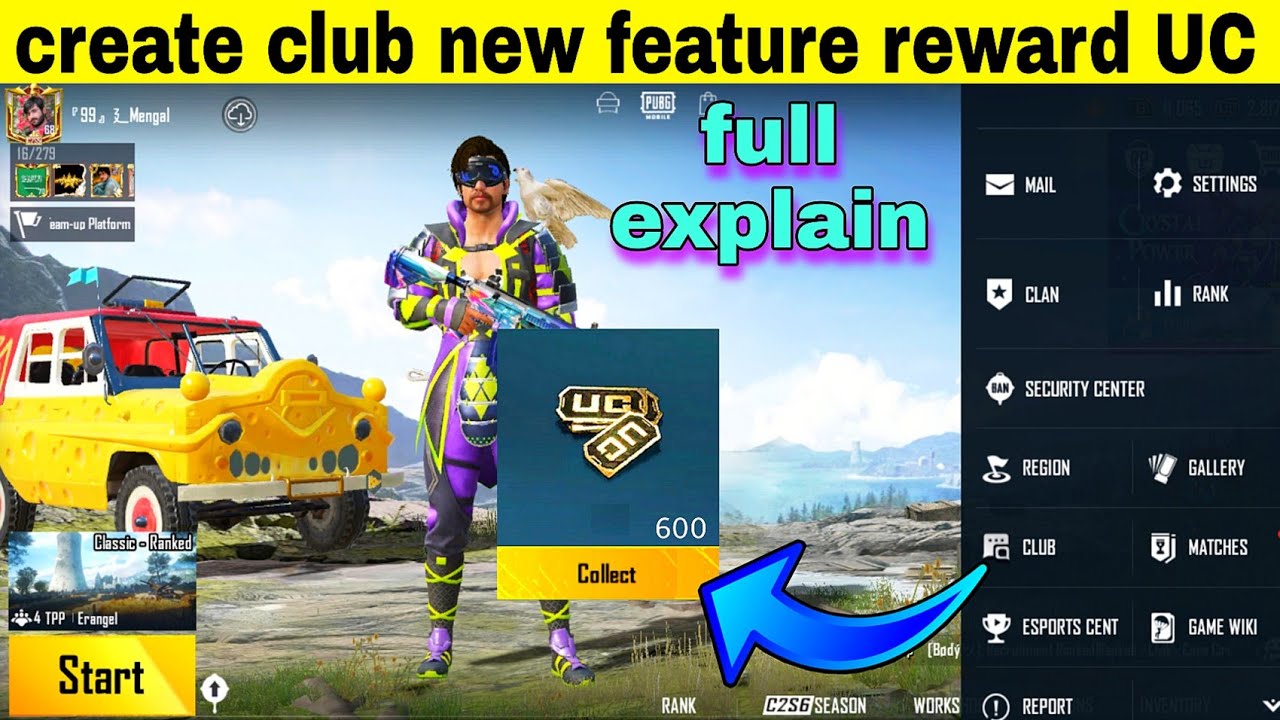How to create club in pubg mobile | pubg get club feature | pubg club ...