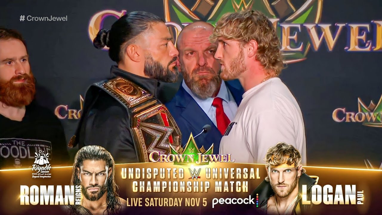 Roman Reigns VS Logan Paul CROWNJEWEL Match Official! Roman Attack ...