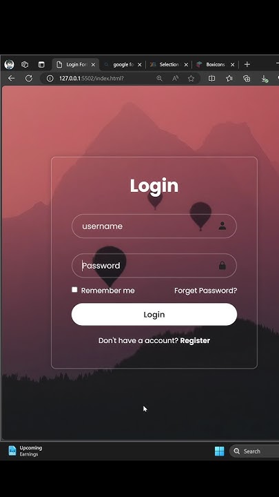 HTML & CSS SHORTS: Building a Login Form #coding #loginform #shortvideo - YouTube