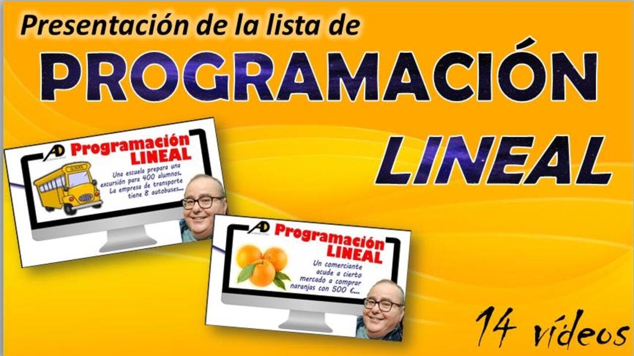 Presentación de la LISTA de PROGRAMACIÓN LINEAL @ACADEMIADIEGO - YouTube