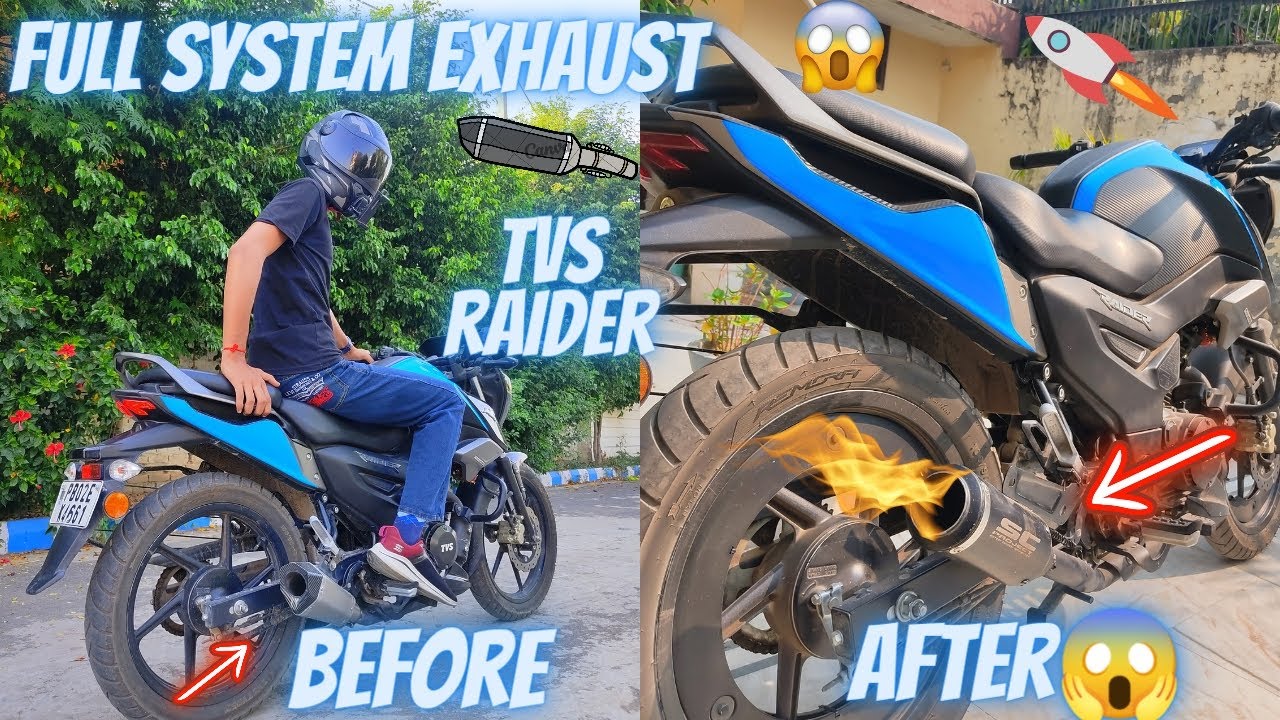 Full system exhaust 💥,bullet bend in tvs raider ,sc project exhaust # ...