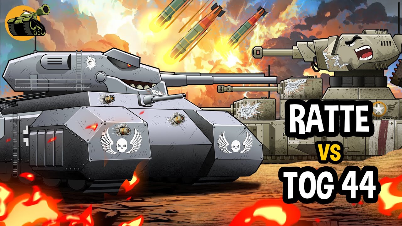 Battle Of The Titans: AMERICAN Tog 44 vs Ratte #gameoftanks #cartoons ...