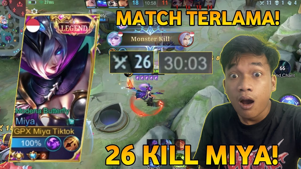 MEMPERTARUHKAN MMR! 30 MENIT 26 KILL MIYA! PAKAI BUILD INI SAKIT BANGET ...