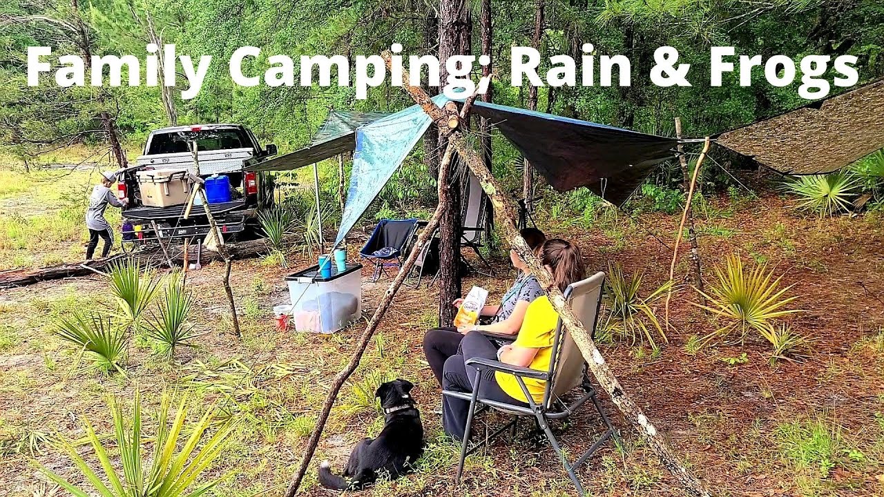 Pouring Rain | Family Camping | Lots of Frogs | Florida - YouTube