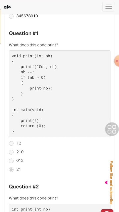 #0x08. C - Recursion QUIZ #ALX - YouTube