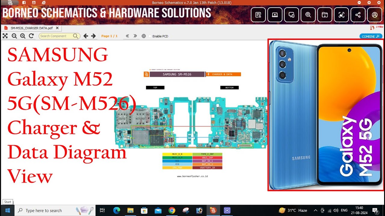 SAMSUNG Galaxy M52 5G(SM-M526) Charger & Data Section Diagram All view ...