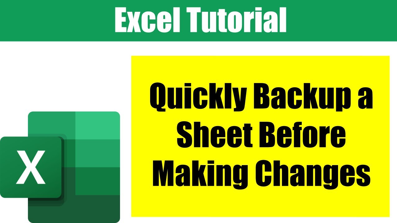 Quick Way To Make A Backup Copy Of A Sheet In Excel EXCEL TUTORIAL