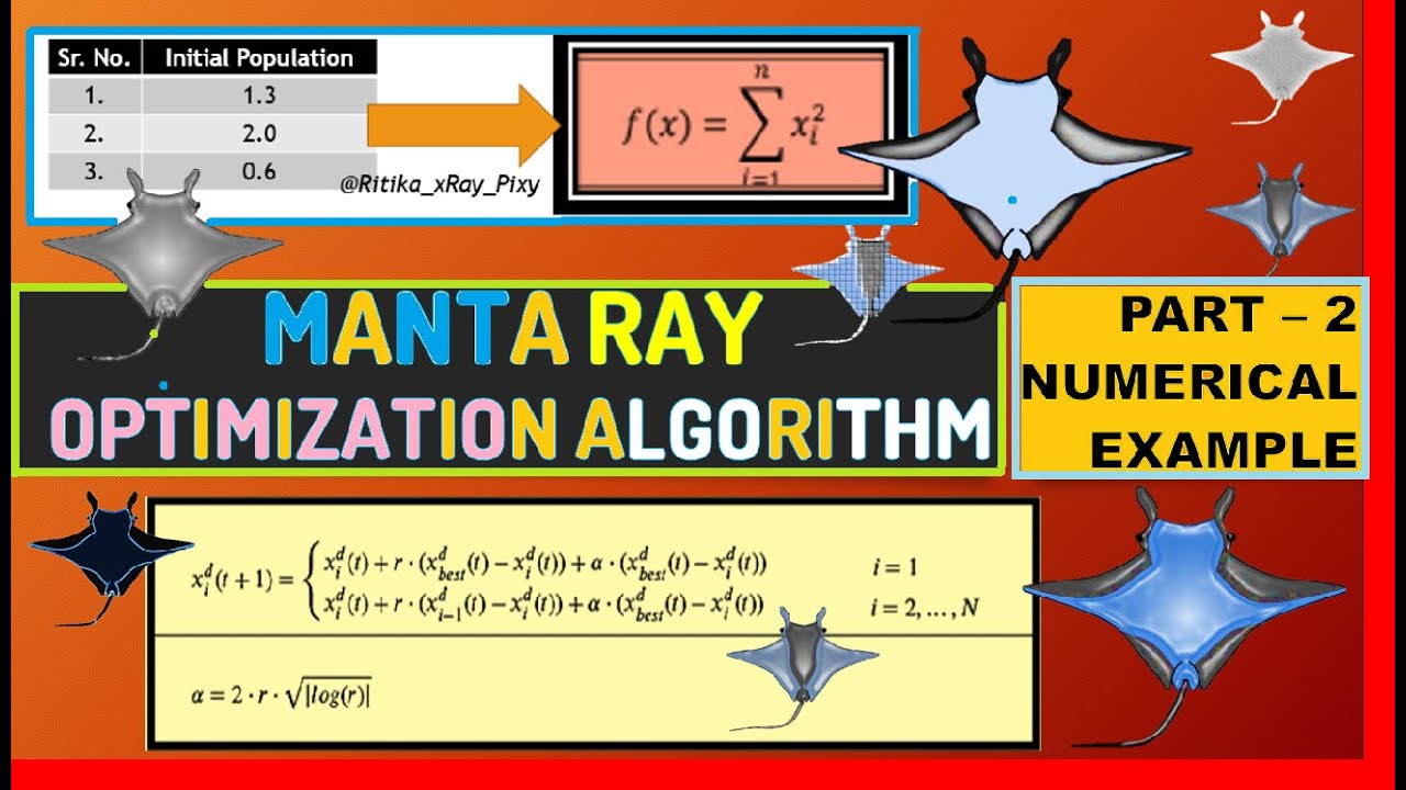 Learn Manta Ray Foraging Optimization Algorithm Numerical Example Part 2~xray Pixy Youtube